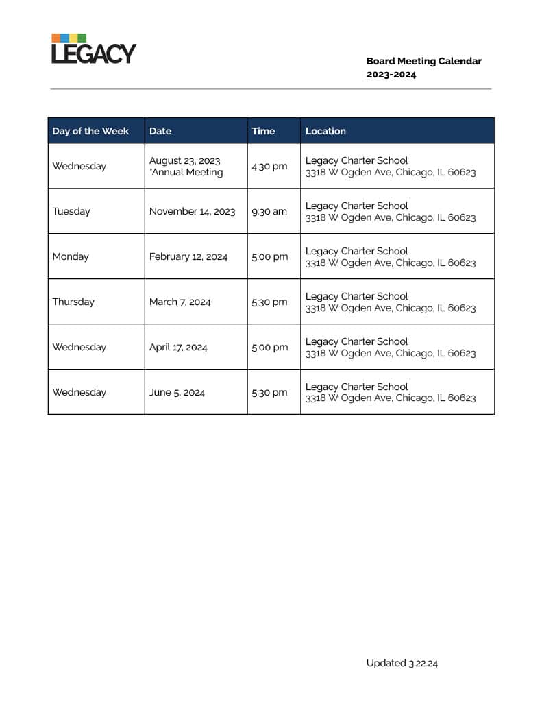 Board of Directors - Legacy Charter School